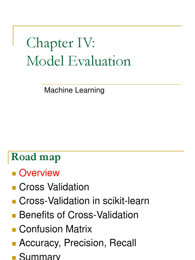 Model Evaluation & Cross-Validation | PDF | Cross Validation (Statistics) | Accuracy And Precision