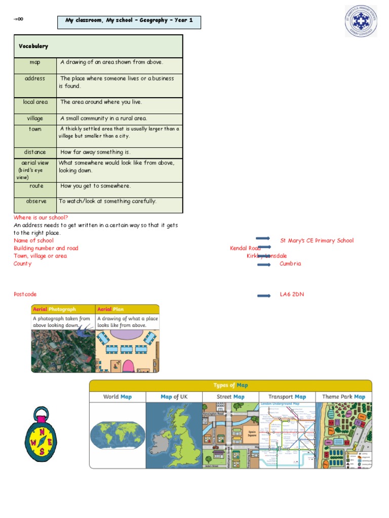 Geography - My Classroom, My School - KO Year 1 | PDF