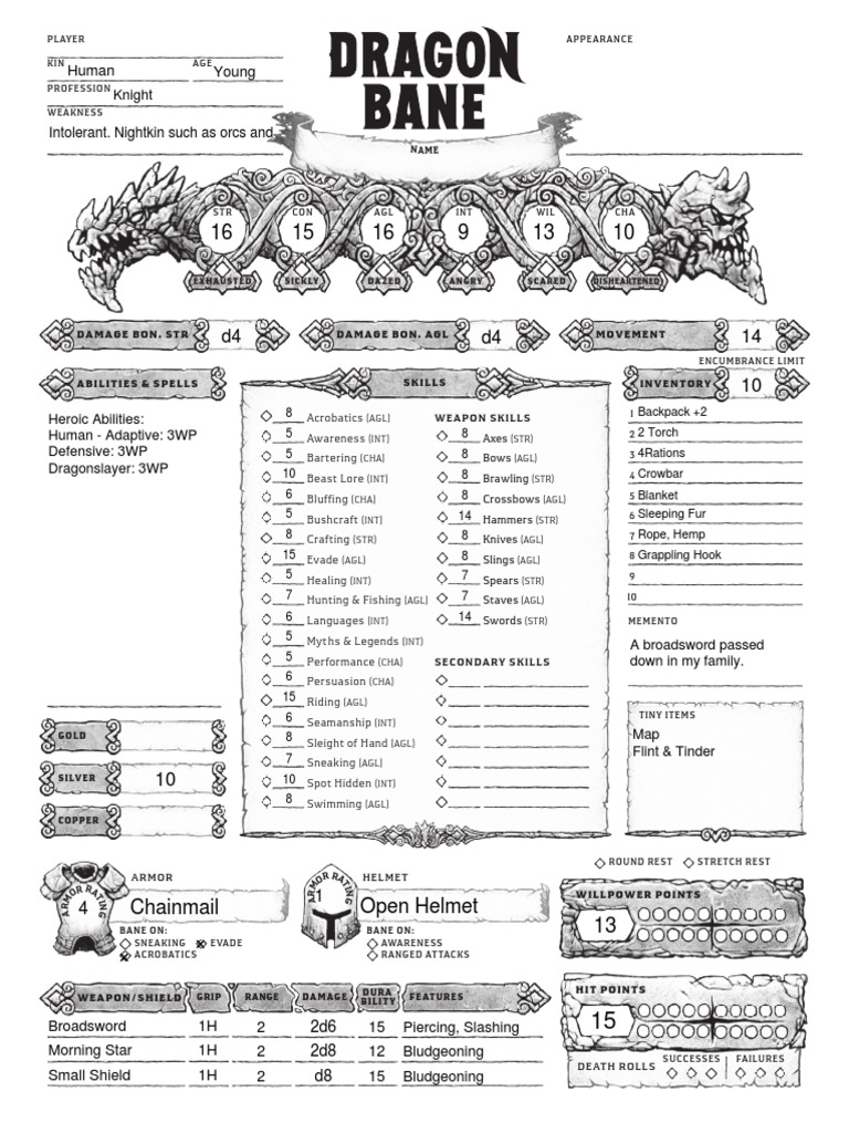 Human Knight Character Overview | PDF | Equipment | Tools