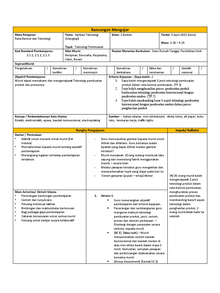 RPH M11 5 - 9 Apr 2021 | PDF | Karier & Perkembangan | Komputer