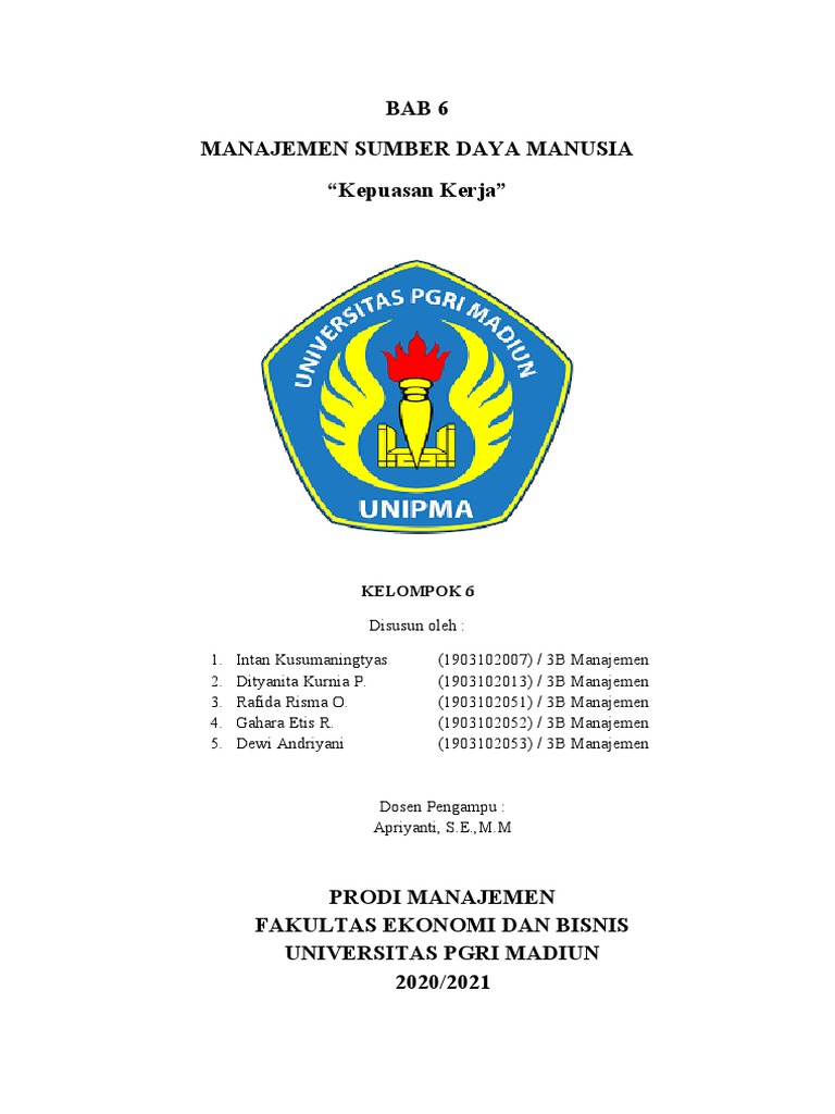 BAB 6 MSDM Kelompok 6 Kepuasan Kerja | PDF