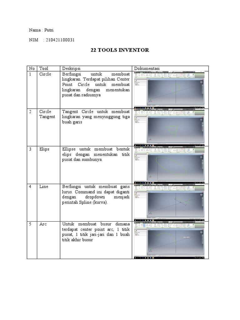 22 Tools Inventor - Logbook 1 - Putri | PDF