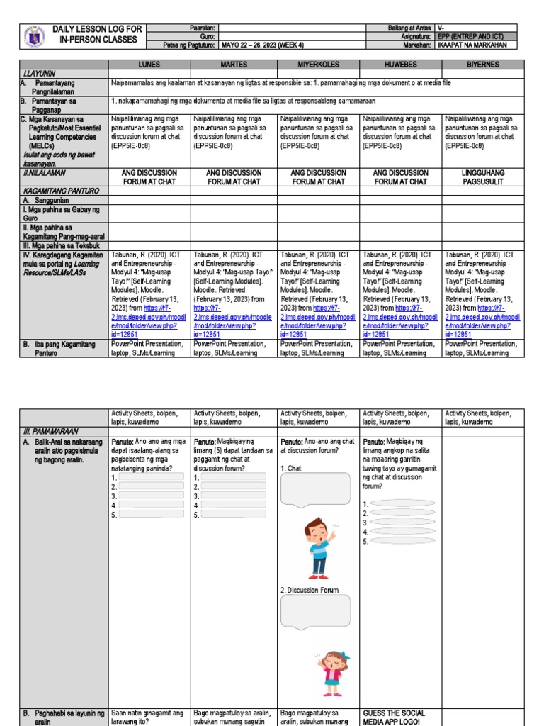 G5 Q4W4 DLL EPP-ICT (MELCs) | PDF