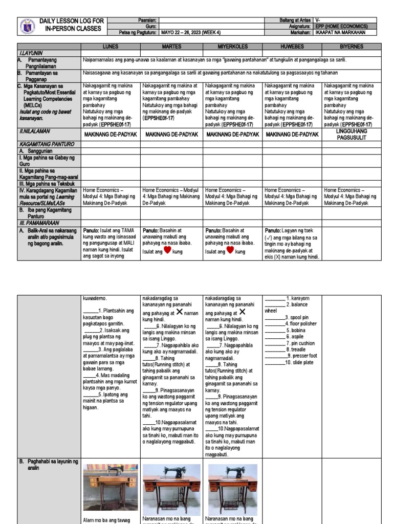 G5 Q4W4 DLL EPP-HE (MELCs) | PDF