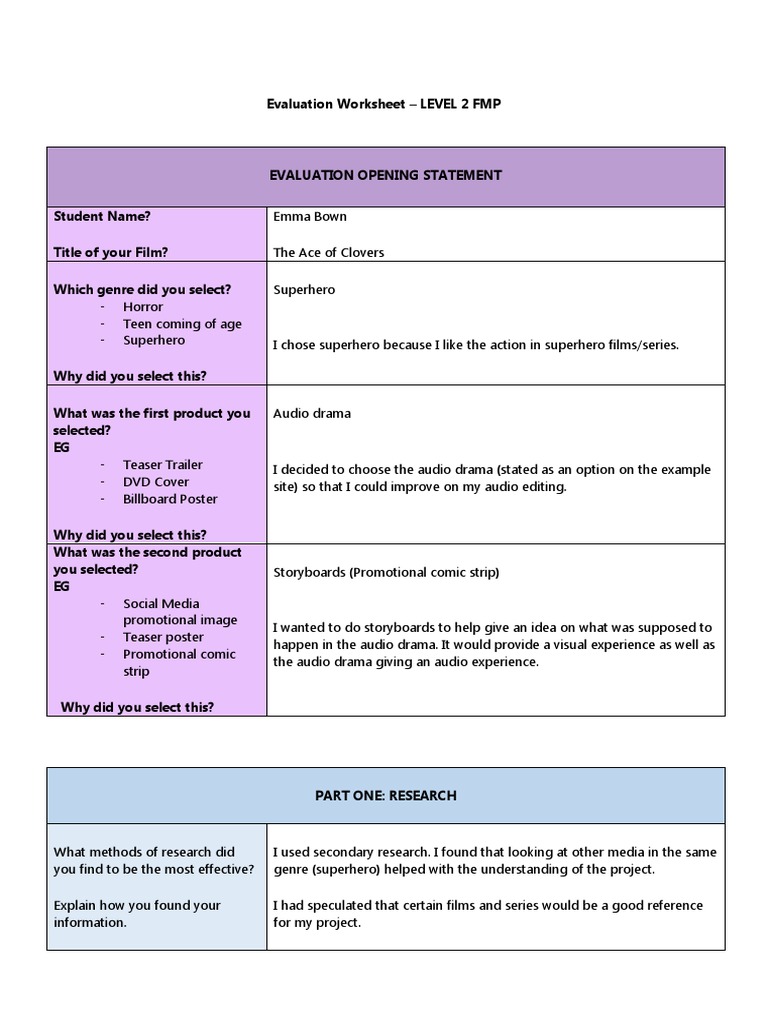 Evaluation Worksheet l2 FMP 2023 | PDF | Superheroes