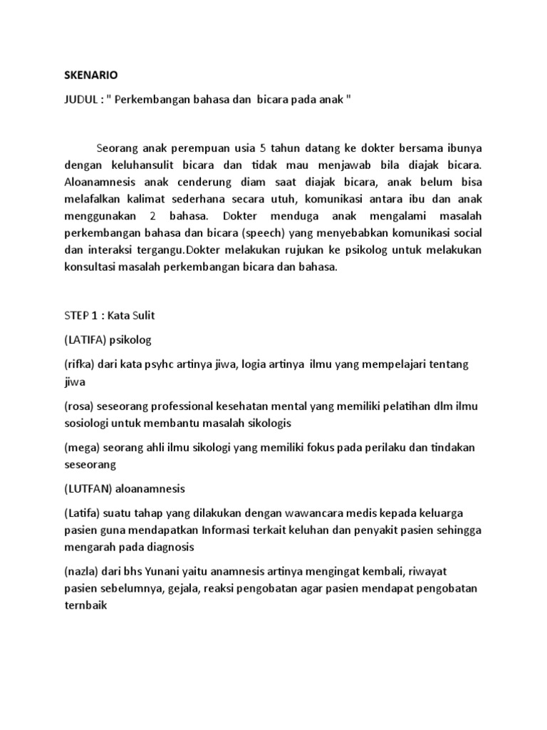 Skenario Lbm 4 | PDF