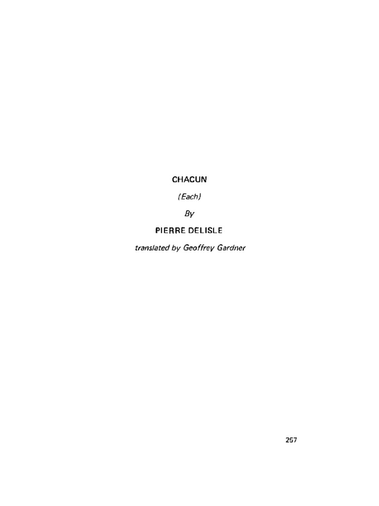 Each by Pierre Delisle and Translated by Geoffrey Gardner | PDF