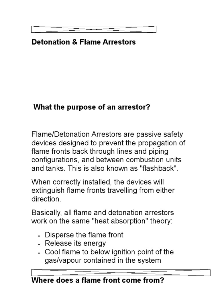 Detonation vs. Deflagration Arrestors | PDF | Combustion | Energy ...
