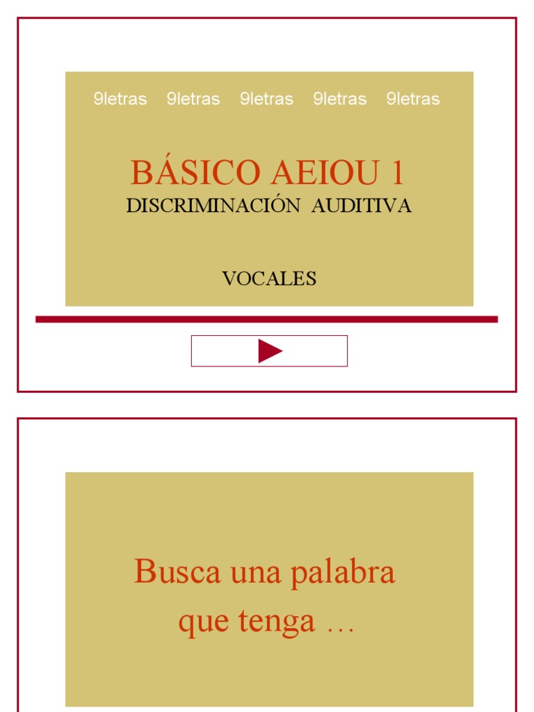 Discriminación Auditiva de Vocales | PDF