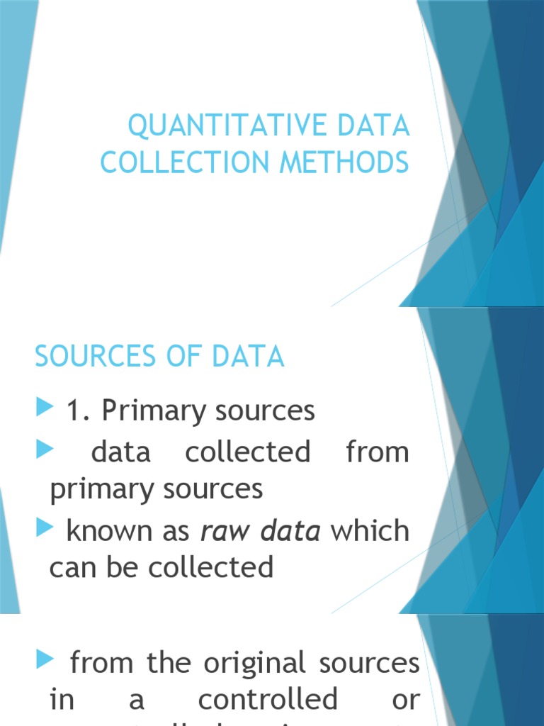 Lesson 18 Quantitative Data Collection Methods Pdf Statistics Data