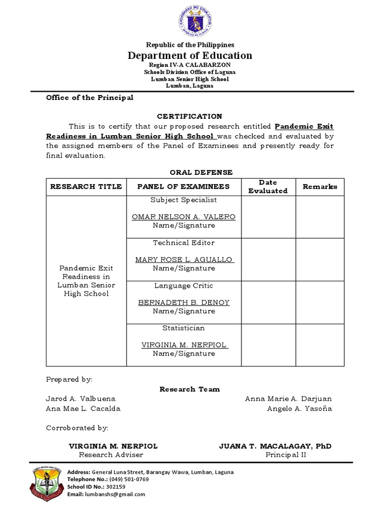 Panelist For Defense | PDF