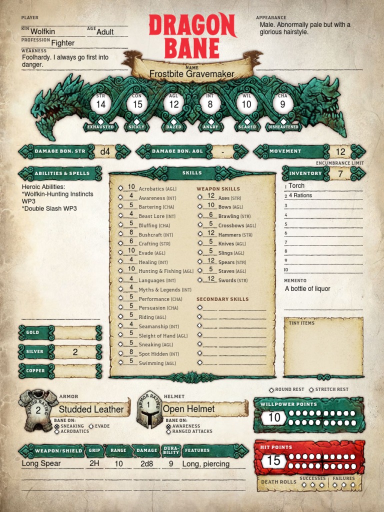 DB - Pregen - Adult Wolfkin Fighter | PDF | Equipment | Tools