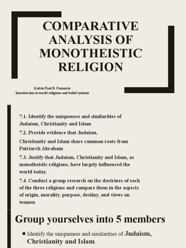 Comparative Analysis of Monotheistic Religion | PDF | Religion ...