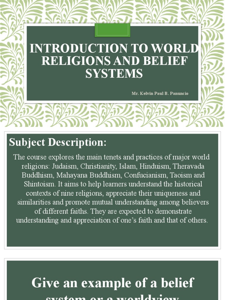Introduction To World Religions and Belief Systems | PDF | Spirituality ...