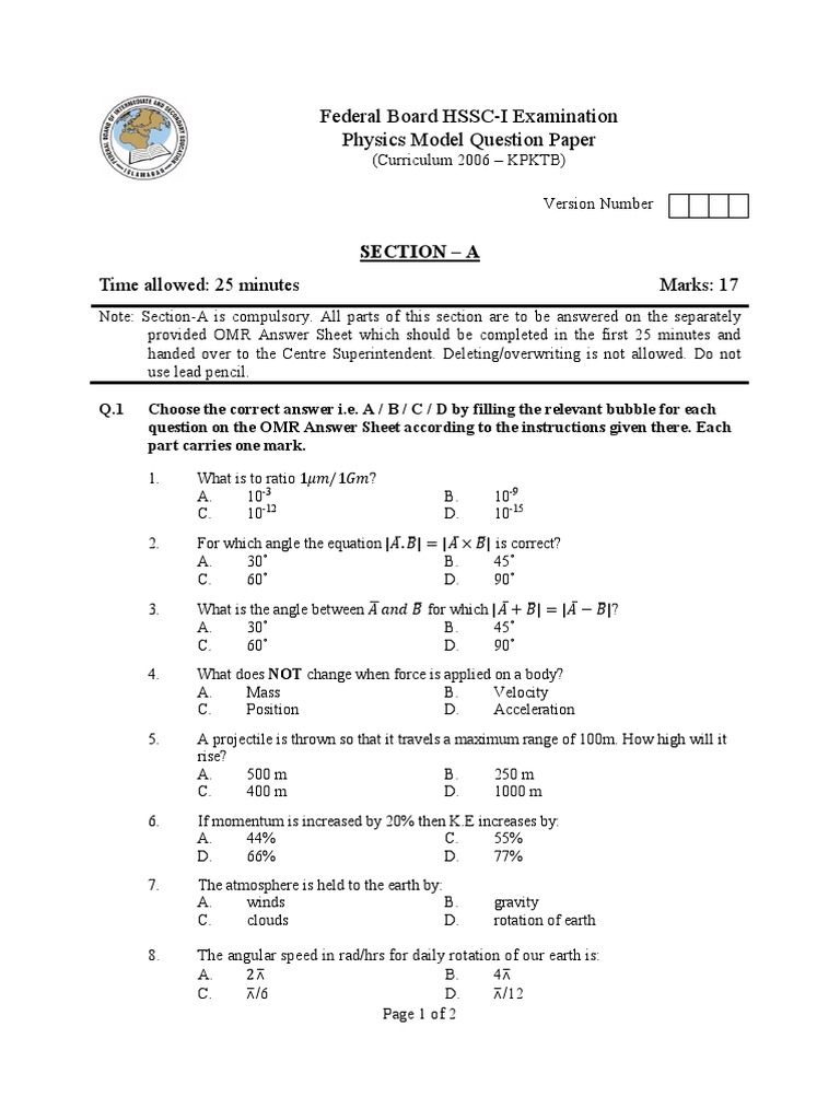 HSSC-I Physics Exam Prep | PDF | Waves | Polarization (Waves)