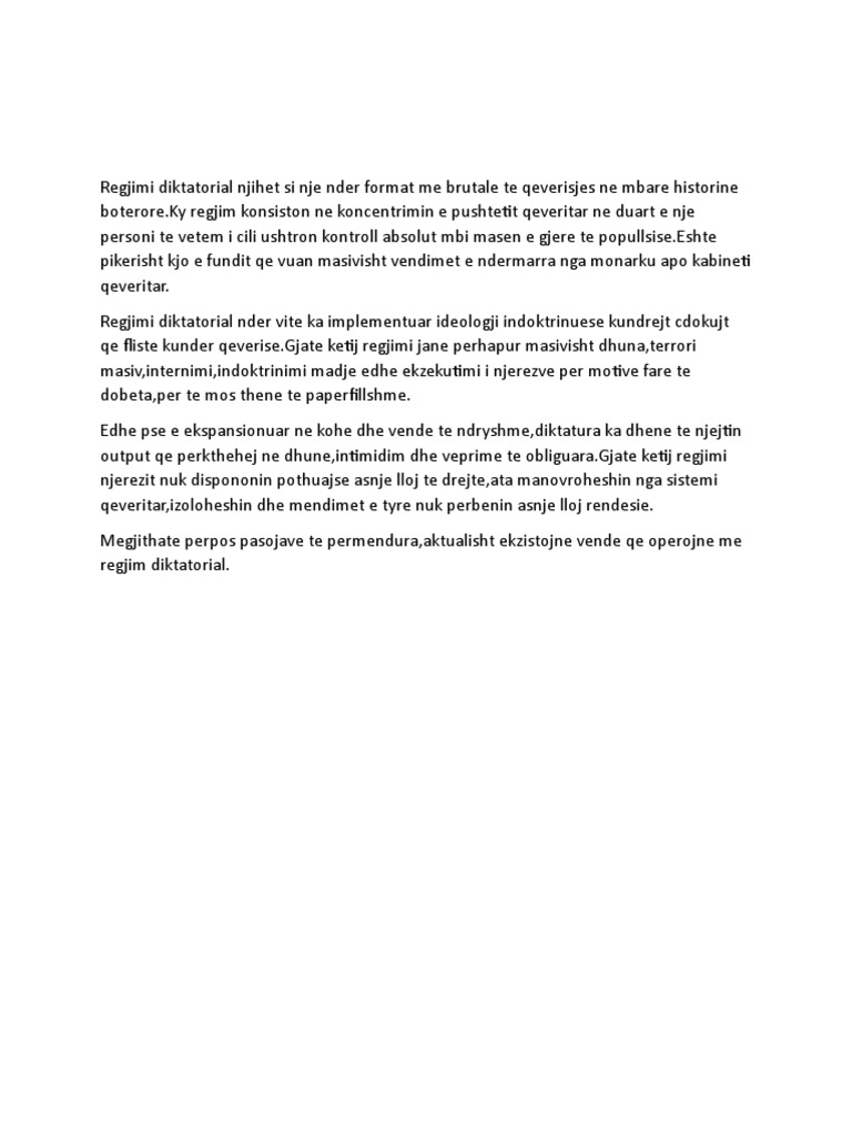 Regjimi Diktatorial Njihet Si Nje Nder Format Me Brutale Te Qeverisjes ...