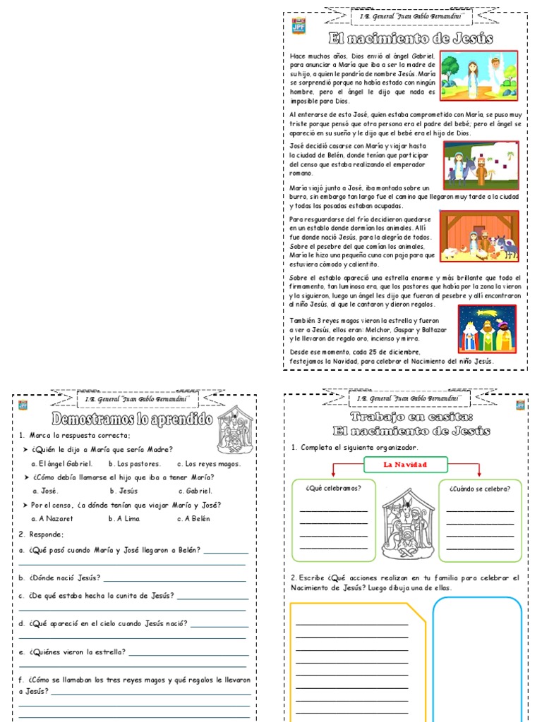 Ficha El Nacimiento de Jesús | PDF | María, madre de Jesús | Natividad ...