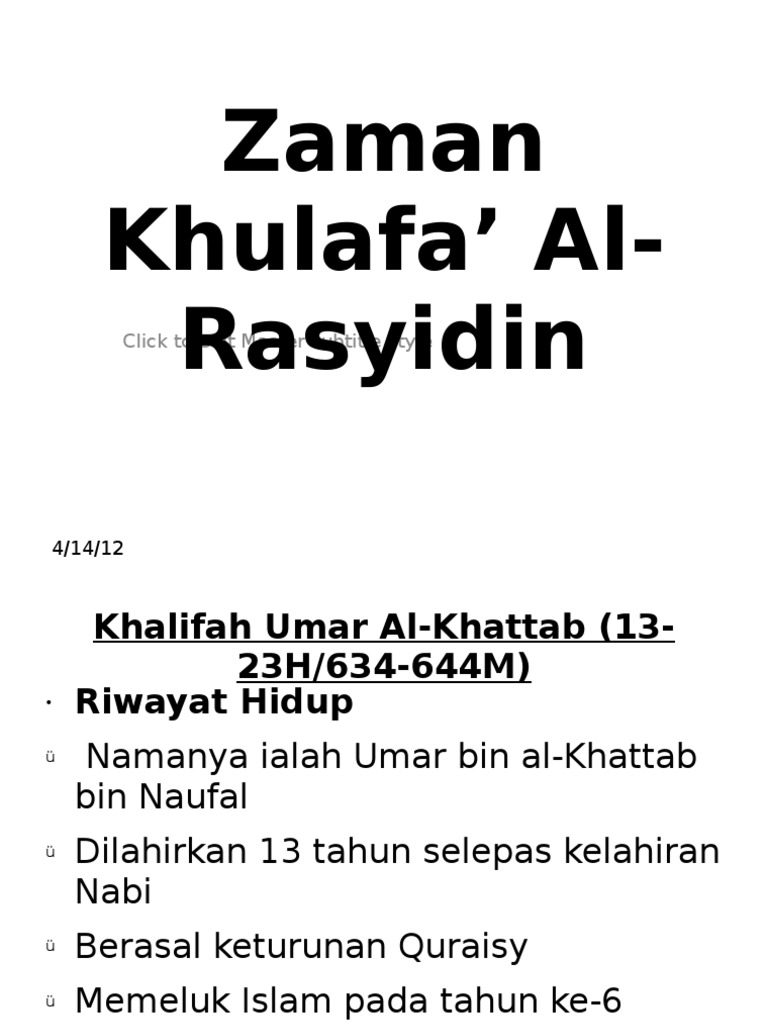 Khulafa' Ar-Rasyidin | PDF