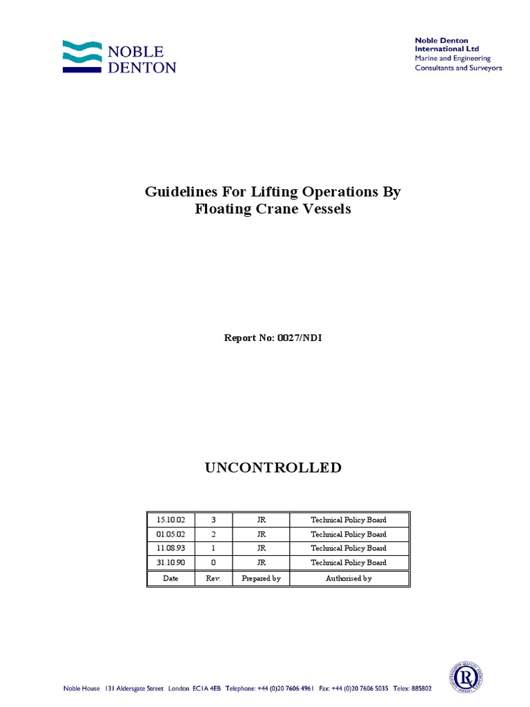 Offshore Crane Lifting Guidelines | PDF | Crane (Machine) | Rope