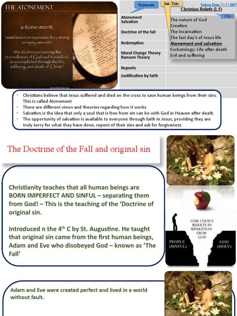 Christian Atonement & Salvation | PDF | Sin | Original Sin