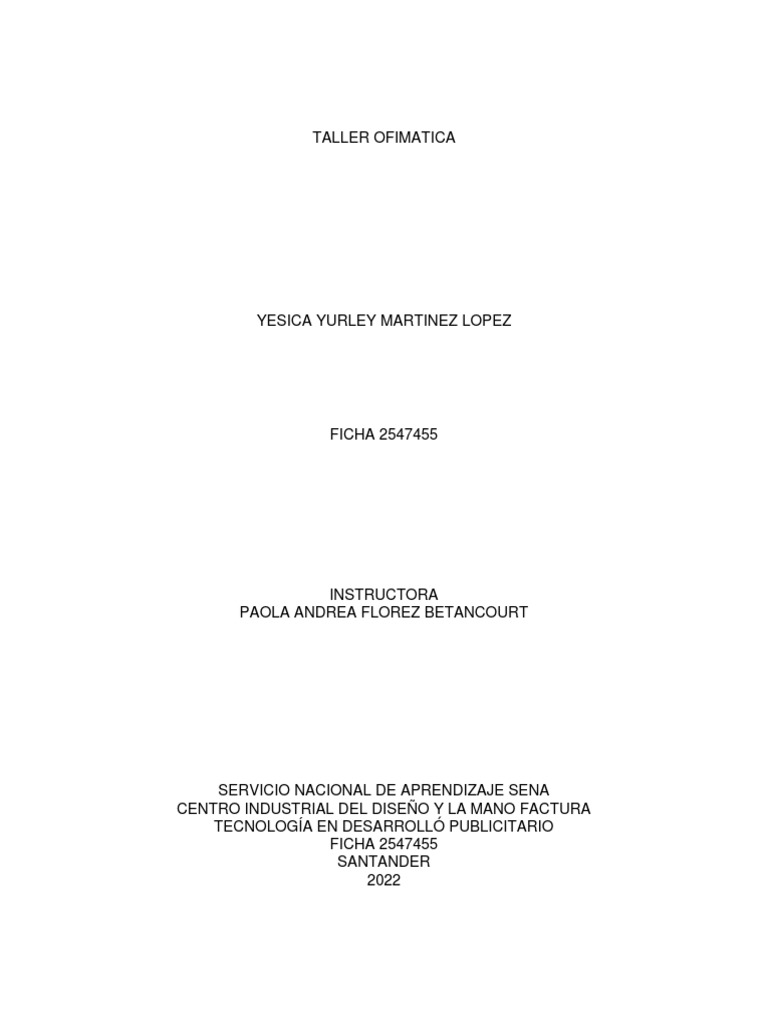 Taller Ofimatica. | PDF Taller Ofimatica. | PDF