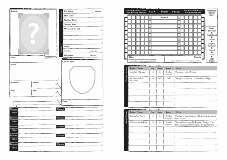 Knight Sheet | PDF
