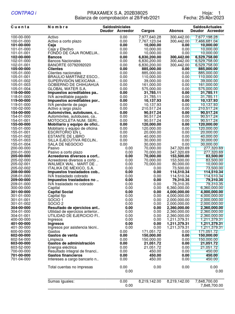 Balanza de Comprobacion | PDF | Economias | Dinero