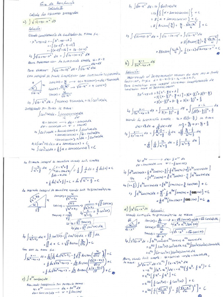 Guia de Integrales | PDF