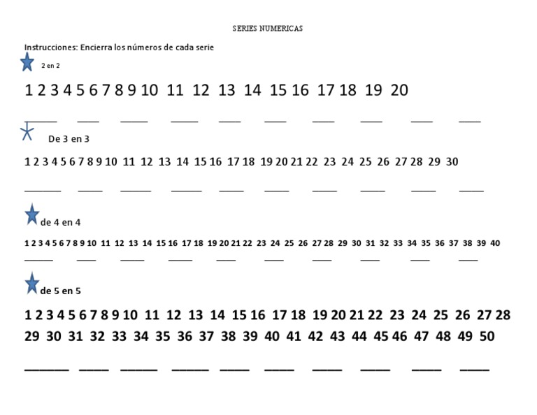 Series numéricas para niños | PDF