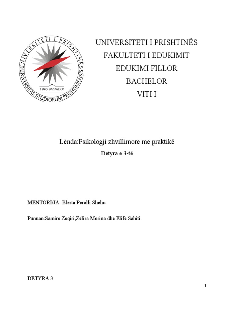Detyra 3 - Psikologji | PDF