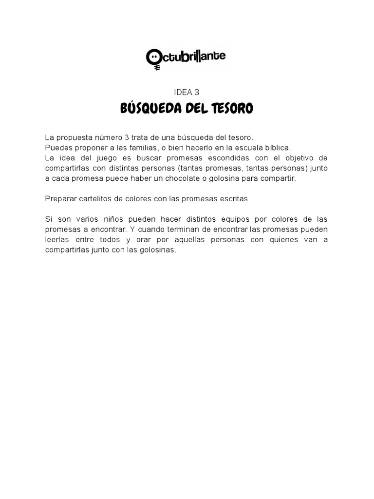Búsqueda del Tesoro Bíblica | PDF