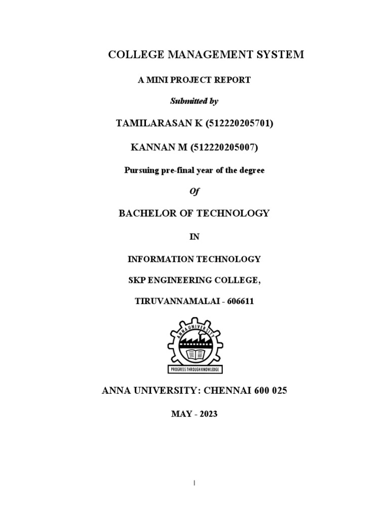 College Management System | PDF | Doctor Of Philosophy | Engineering