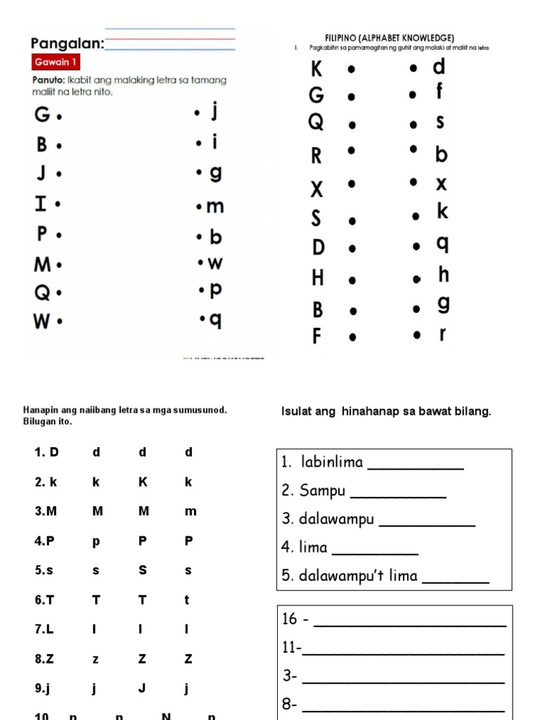 Hanapin Ang Naiibang Letra Sa Mga Sumusunod | PDF