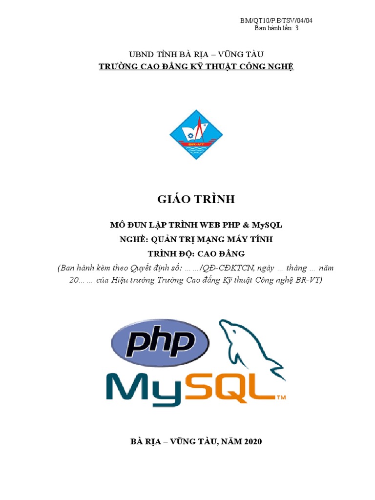 LapTrinhWebPHP - MySQL - GT 75h CD QTM | PDF