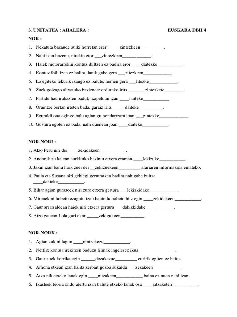 Ahalera Osoa 1 | PDF