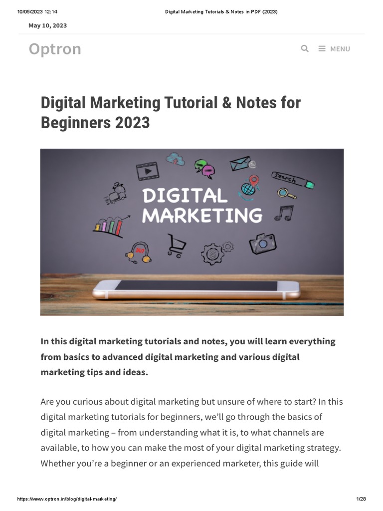 Digital Marketing Tutorials & Notes in PDF (2023) | PDF | Digital ...
