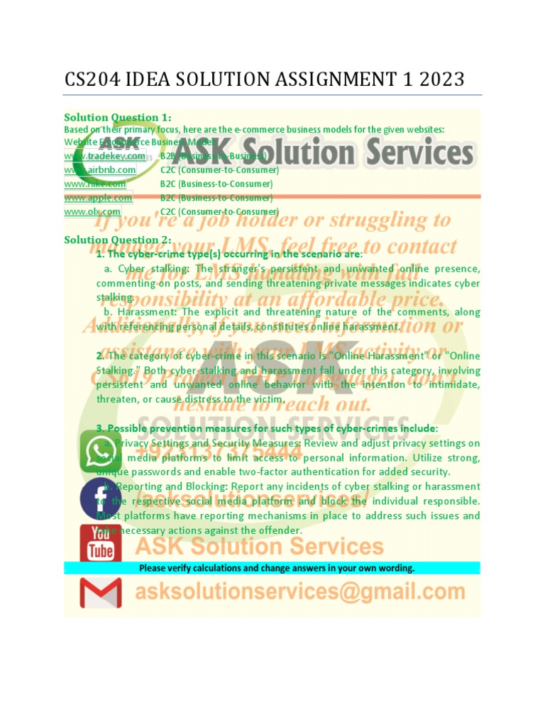 SOLUTION SPRING CS204 1 2023 by ASK Solution Services | PDF