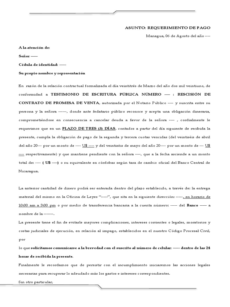Notaría Pública (Requerimiento de Pago) | PDF