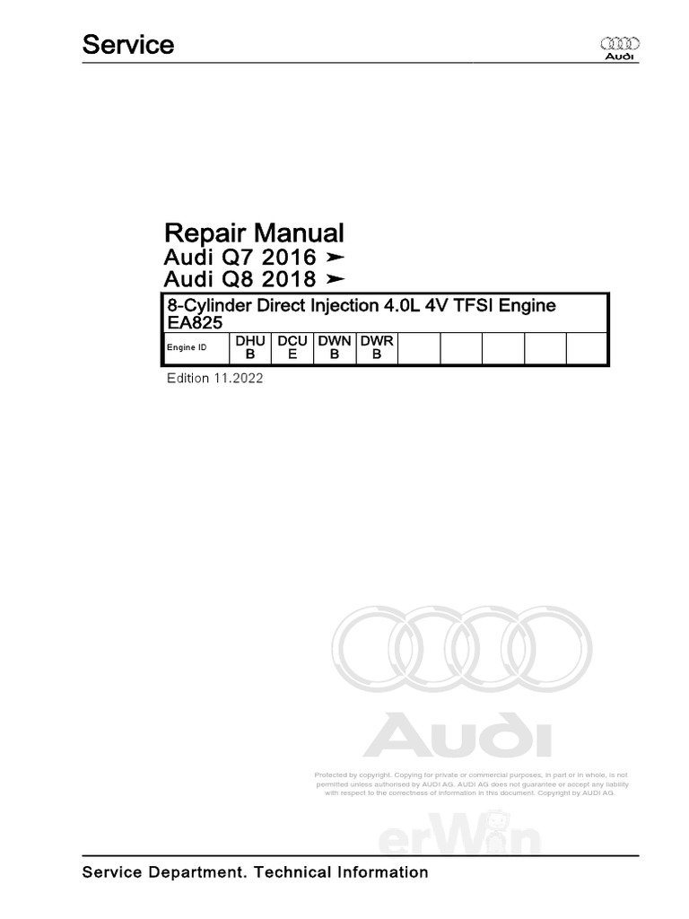 D4B809E43DB-8-Cylinder Direct Injection 4 0L 4V TFSI Engine EA825 | PDF ...