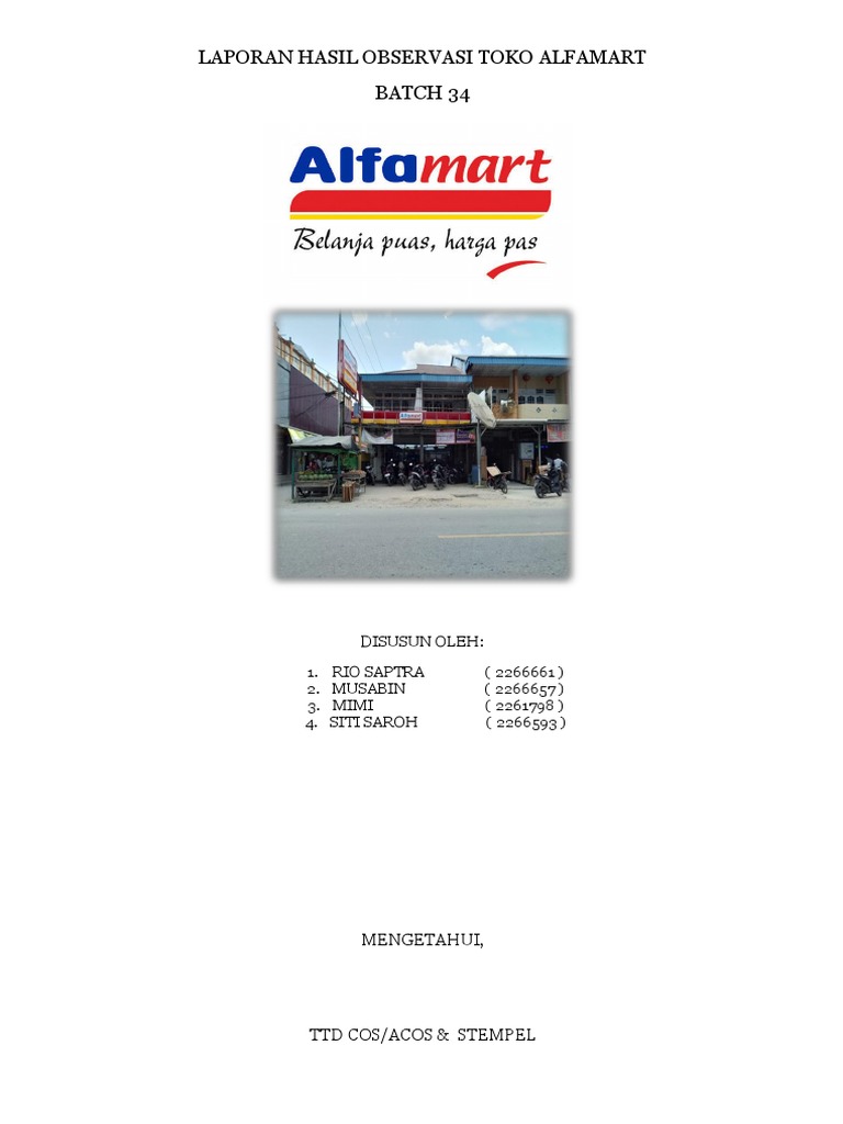 Laporan Hasil Observasi Toko Alfamart | PDF