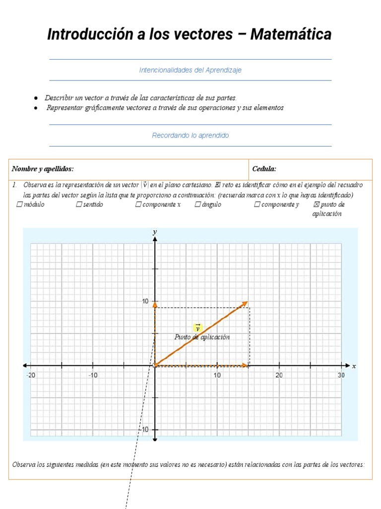 Partes y Representación de Vectores | PDF | Vector Euclidiano | Matemáticas