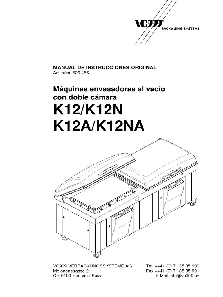 K12 Manual de Instrucciones ES 520.456 | PDF | Bomba | Gases