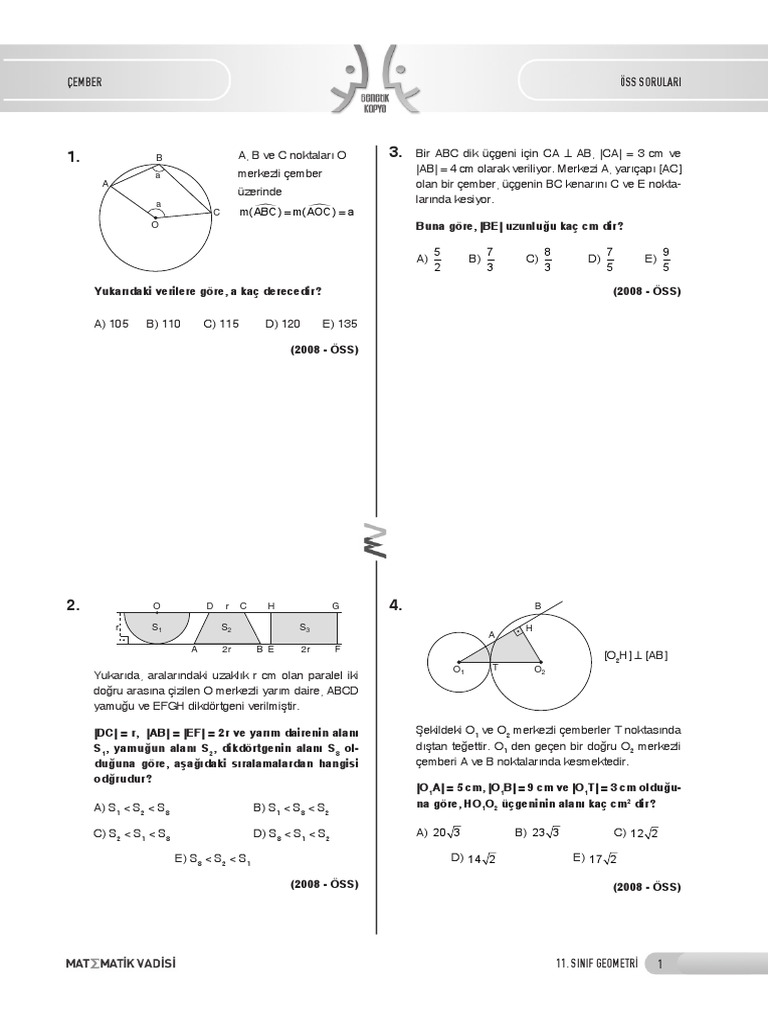 Silo - Tips - 11 Sinif Geometr A B Ve C Noktalar o Merkezli Ember Zerinde Buna Gre Be Uzunluu Ka ...