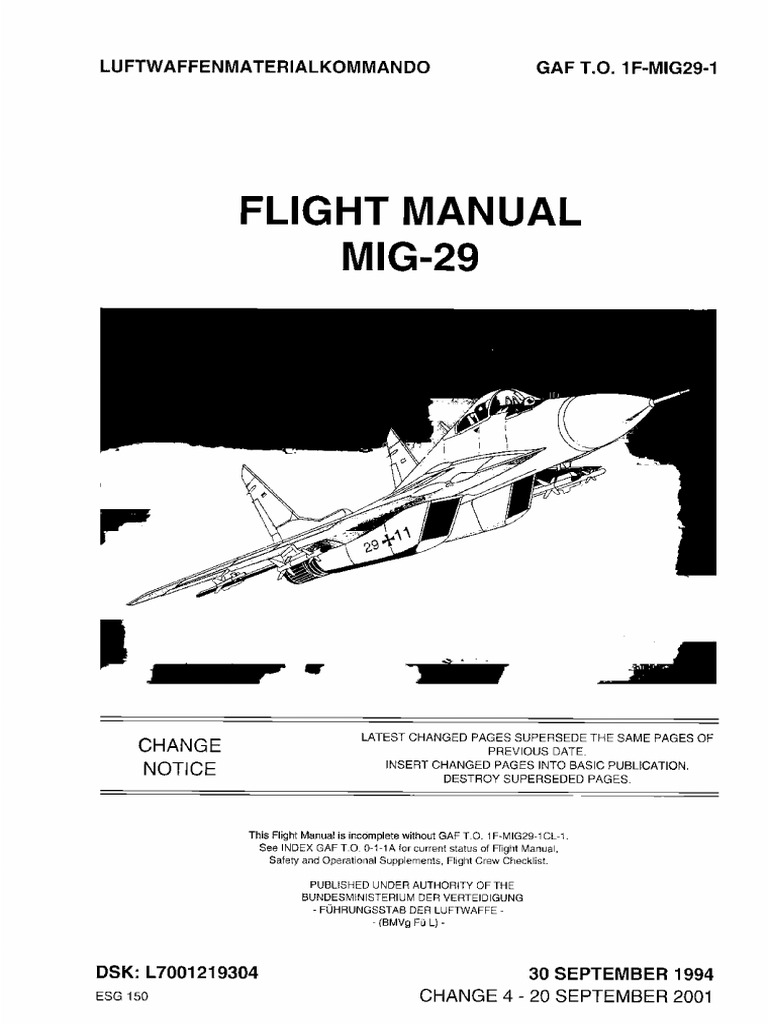 Flight Manual - Mig-29 - English | PDF