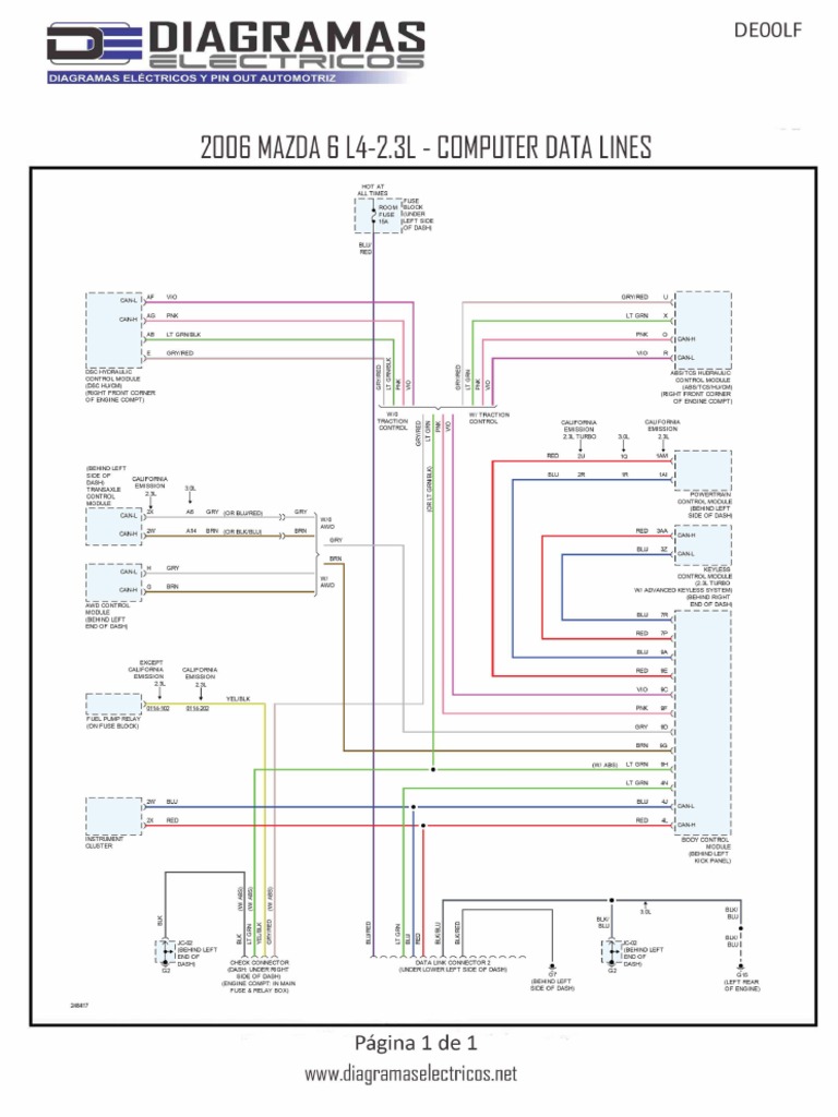 Diagrama Electrico MAZDA 6 L4-2.3L 2006 FREE | PDF