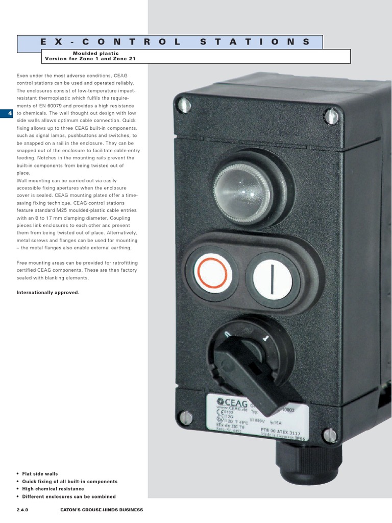 Crouse Hinds Ghg41 Control Stations Catalog Page | PDF | Pipe (Fluid ...