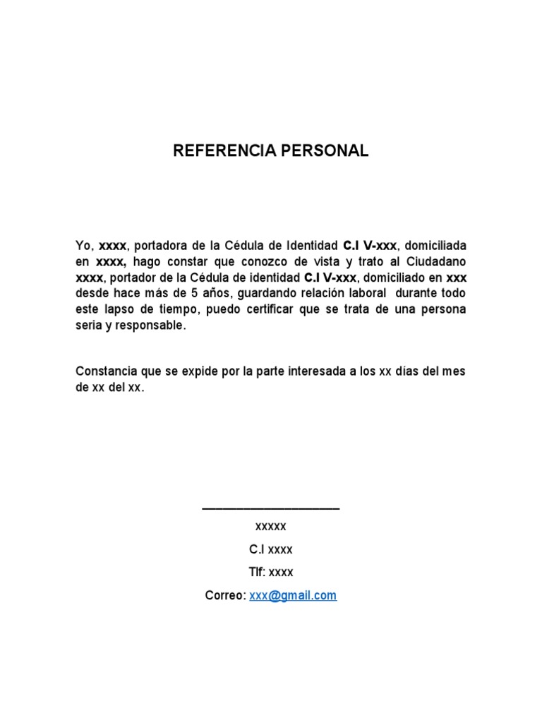 Referencia Personal | PDF
