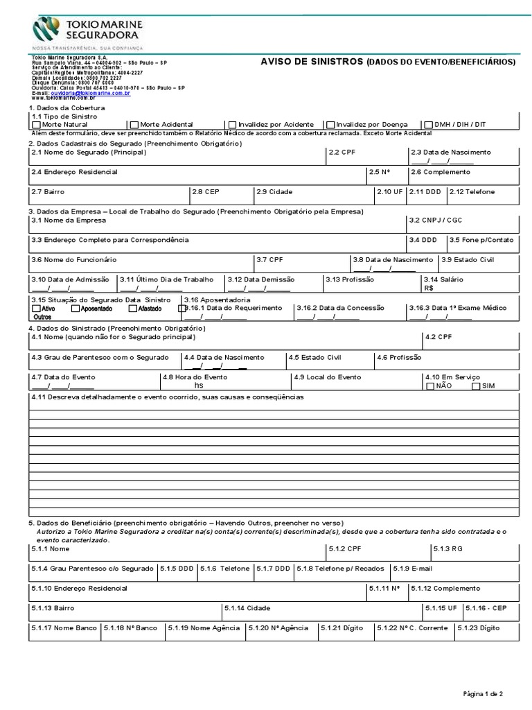 aviso_de_sinistros_e_beneficios_tm | PDF | Sistema de saúde | Remédio