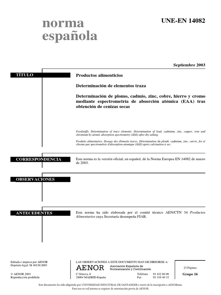 Une en 14802 | PDF | Ácido clorhídrico | Concentración