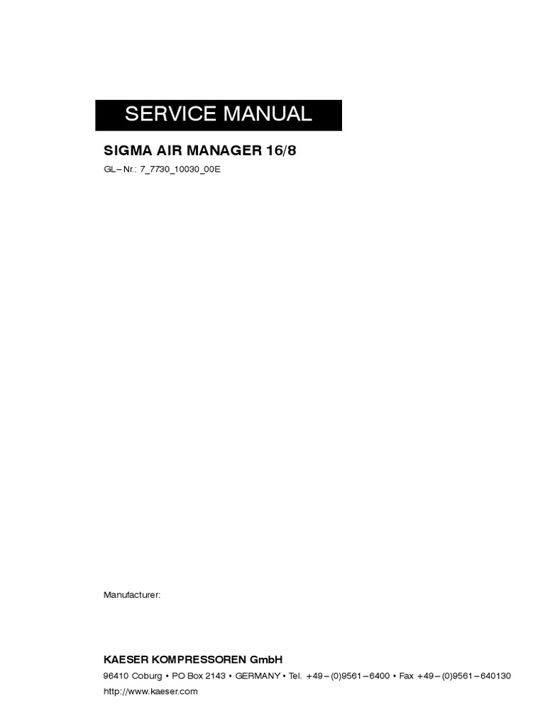 Service Manual: Sigma Air Manager 16/8 | PDF | Relay | Hazards